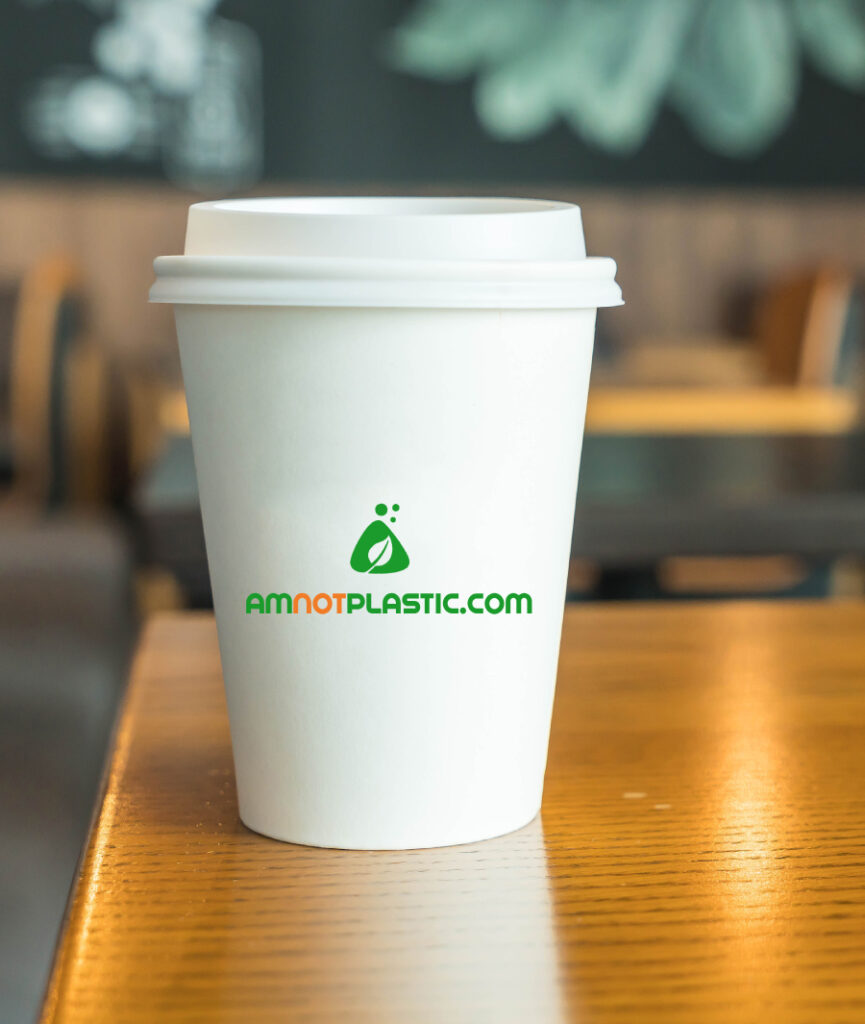 Eco-friendly double wall plain paper cup with compostable lid (Pack of 100) – amnotplastic